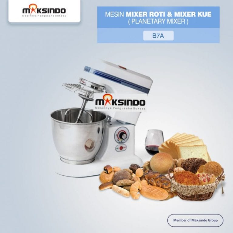 Mesin Mixer Roti Planetary 7 Liter - Maksindo B7A - Toko Mesin Maksindo