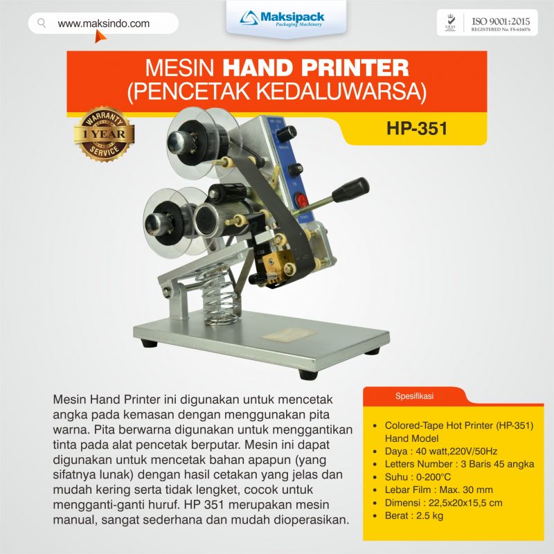 Mesin Hand Printer (Pencetak Kedaluwarsa) - Toko Mesin Maksindo